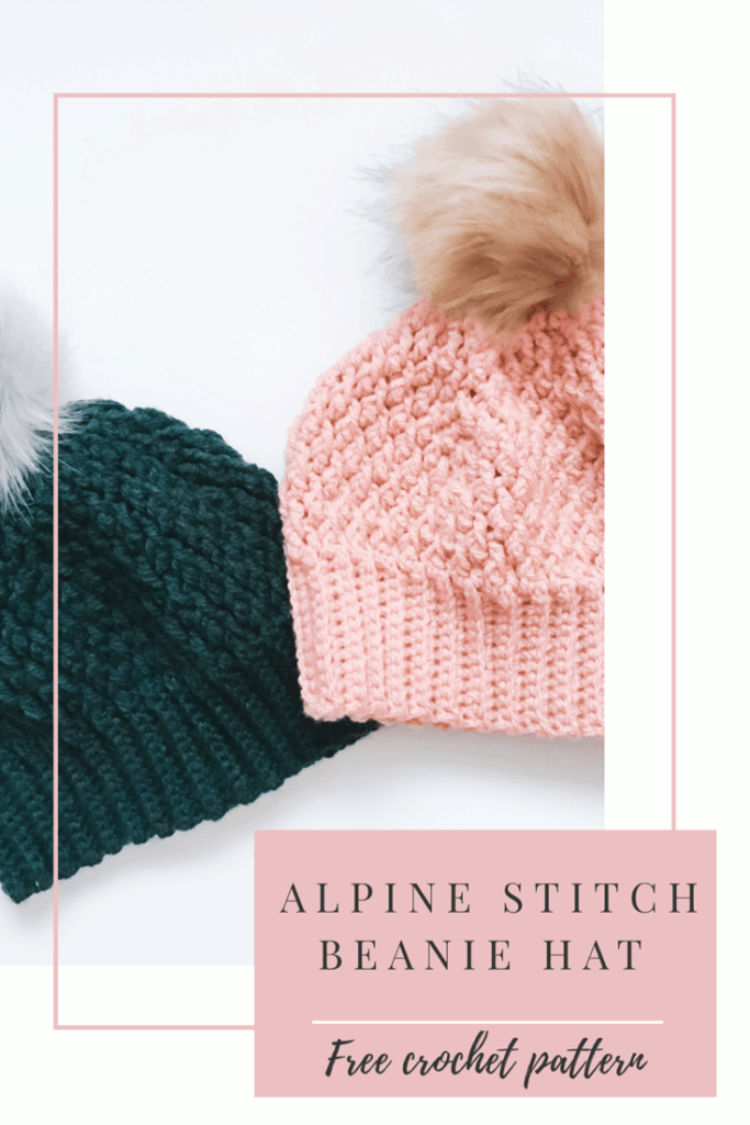 Aspen Alpine Stitch Beanie Hat - Burgundy and Blush